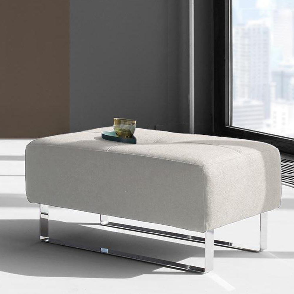 Deluxe Excess Ottoman - Chrome - Alchemy Collections
